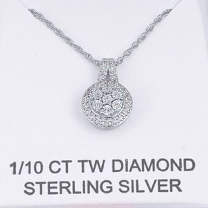 Jewelry | 11 Ct Gen Diamond Necklace In Sterling Silver | Poshmark